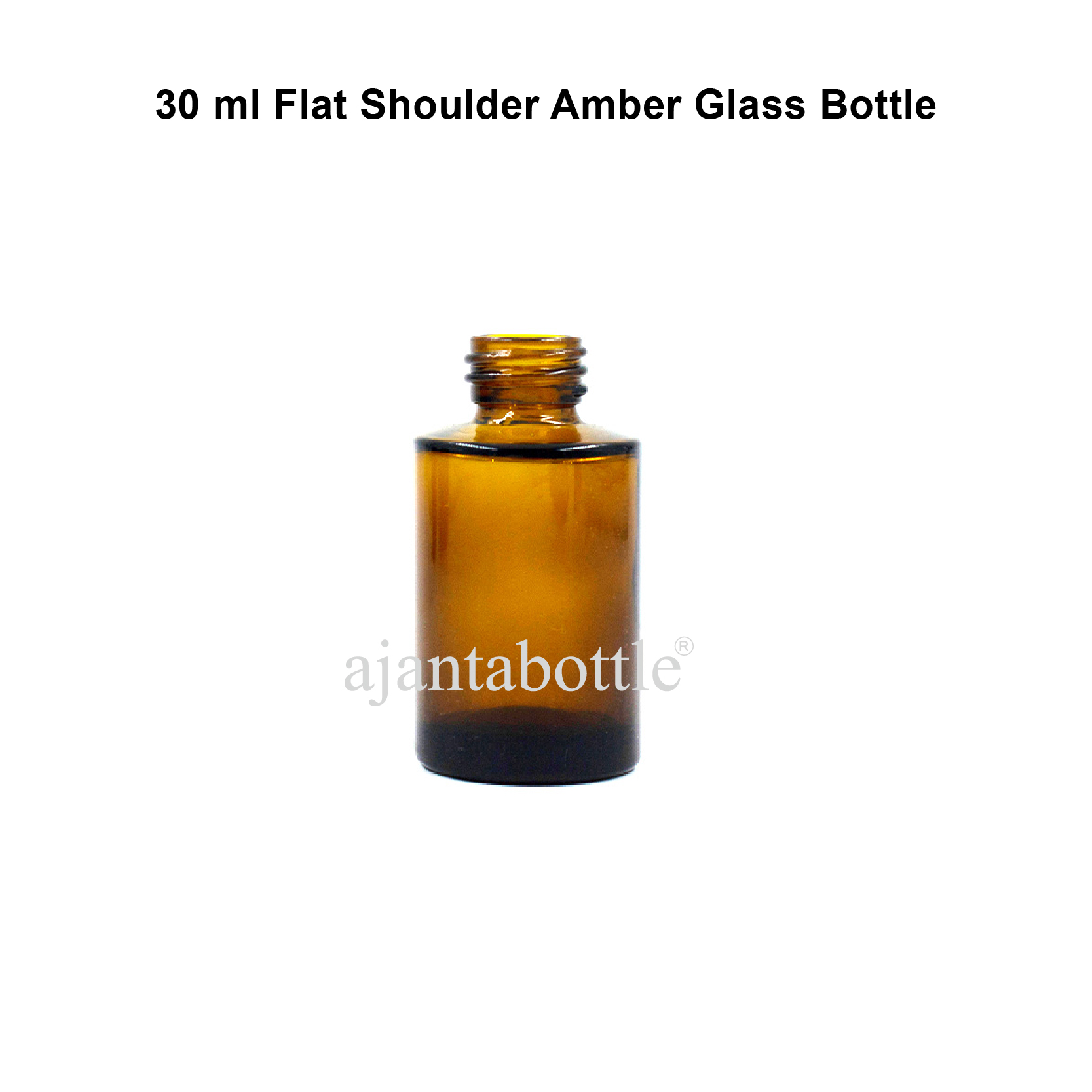 30 ml Flat Shoulder Amber glass bottle - Ajanta Bottle Pvt Ltd