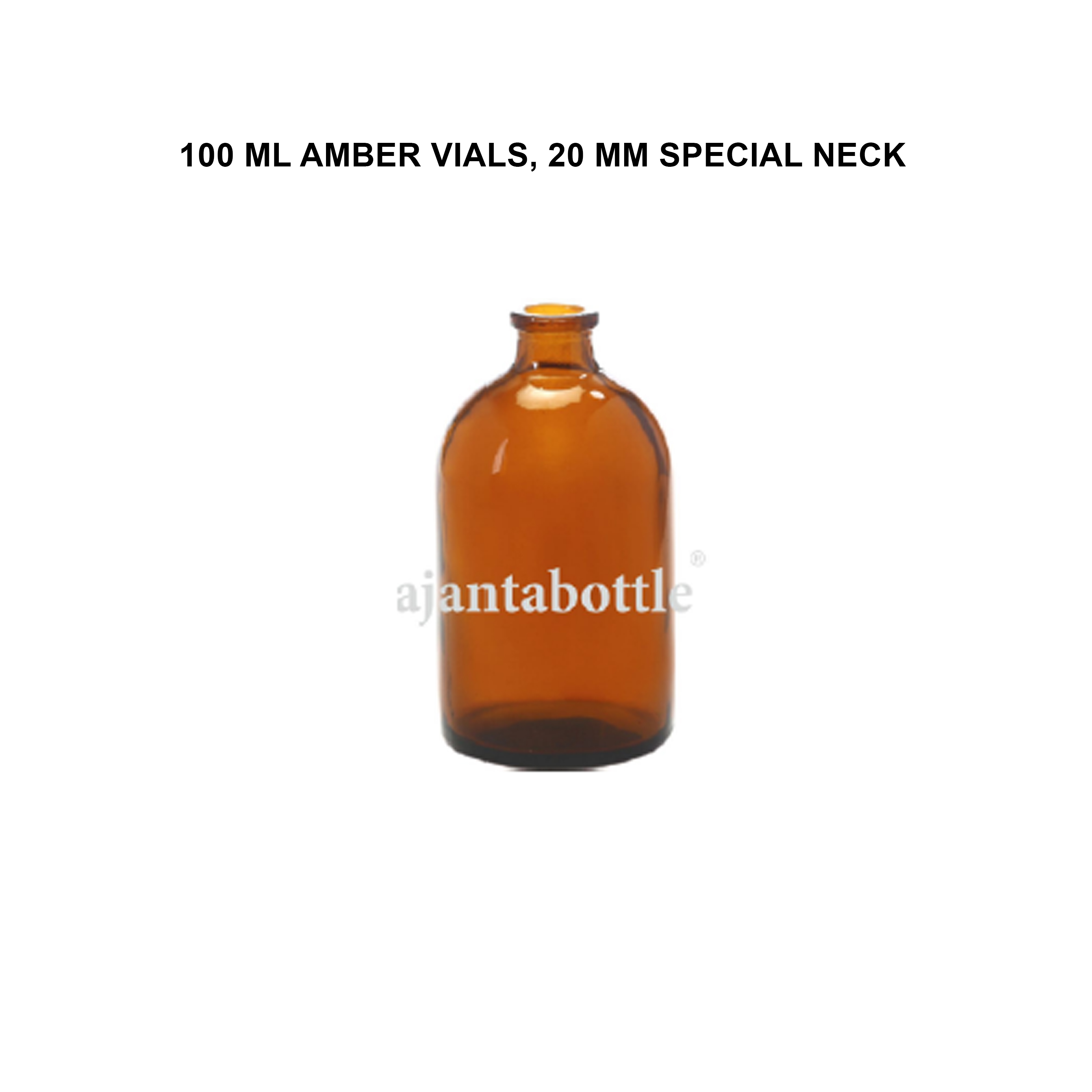 100 ml Amber Glass Vials 20 mm Special Neck - Ajanta Bottle Pvt Ltd