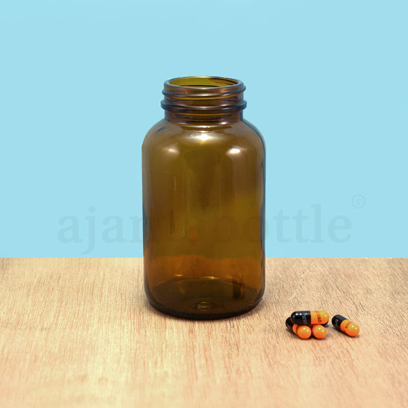 250 ml Amber Capsule Glass Bottle 45 mm PP Neck - Ajanta Bottle Pvt Ltd