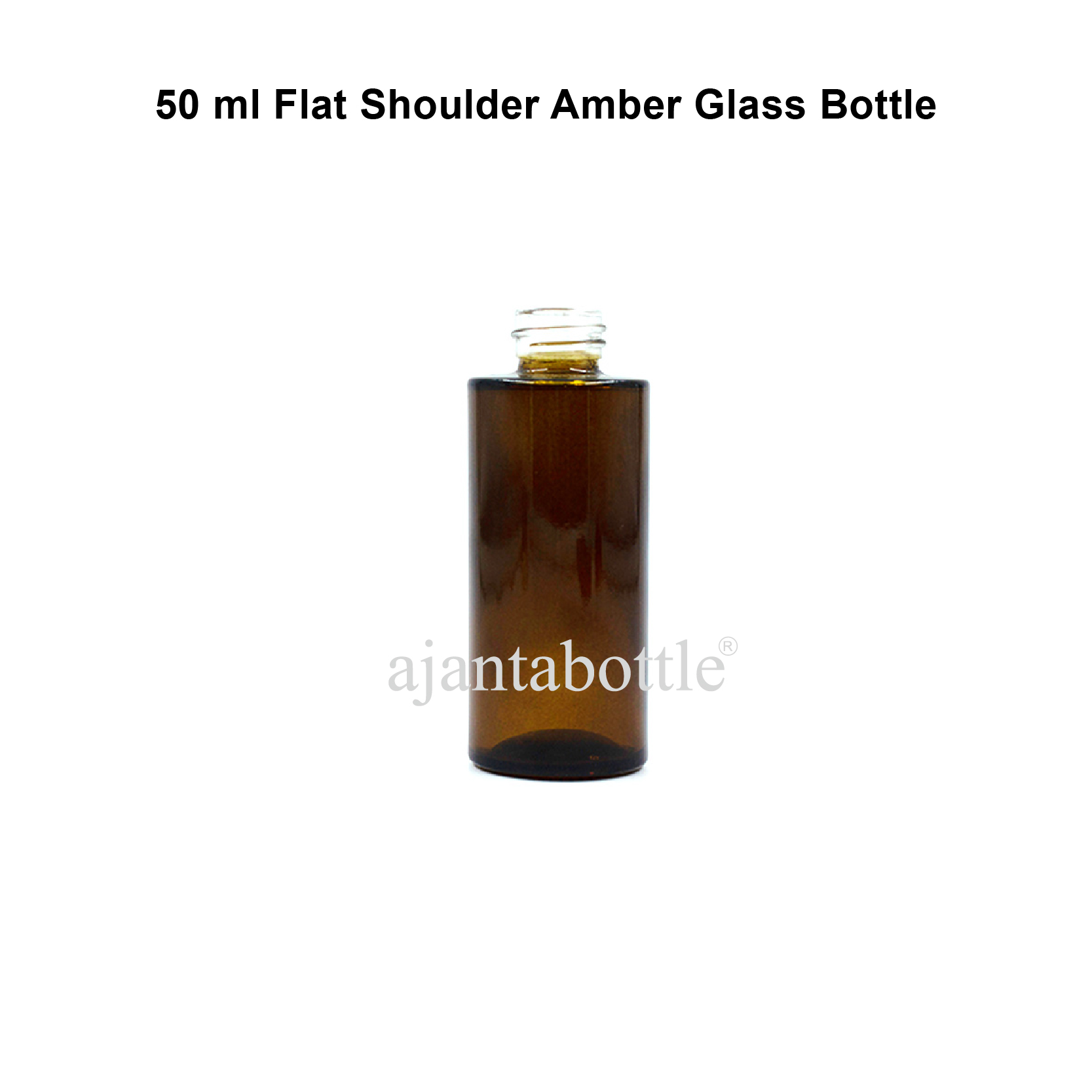 50 ml Flat shoulder Amber glass bottle - Ajanta Bottle Pvt Ltd