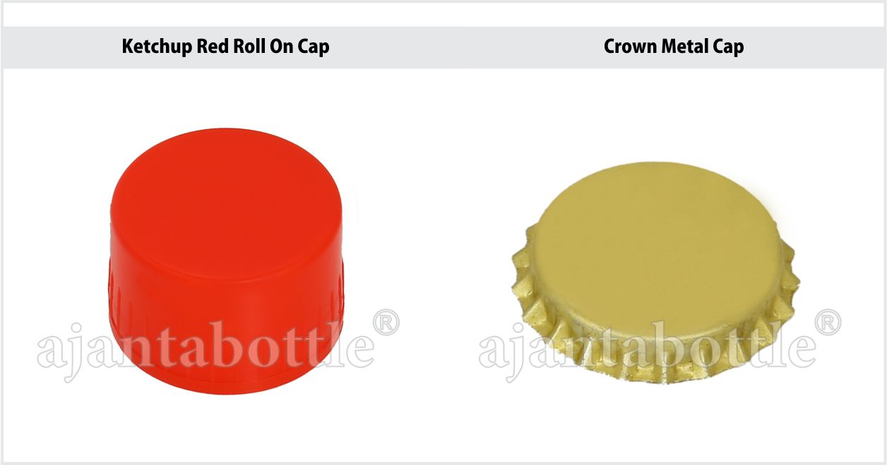 Ketchup Red Roll on Cap with Crown Cap - AjantaBottle