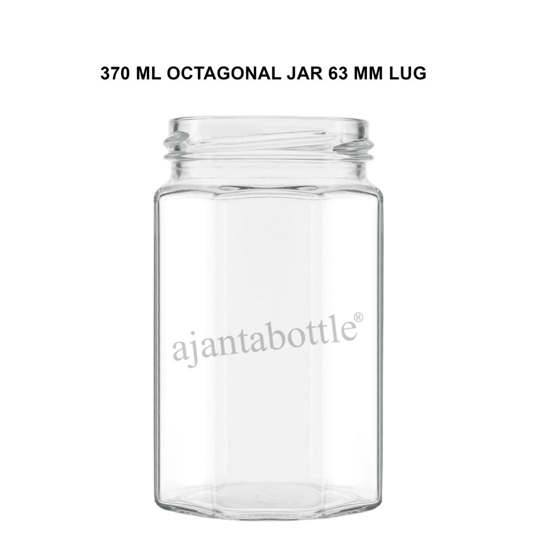 370 ml Octagonal Glass Jar 63 mm Lug - Ajanta Bottle Pvt Ltd