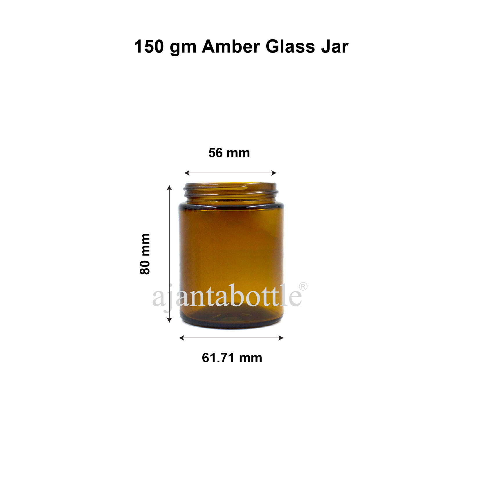 150 gm Amber Glass Jar - Ajanta Bottle Pvt Ltd