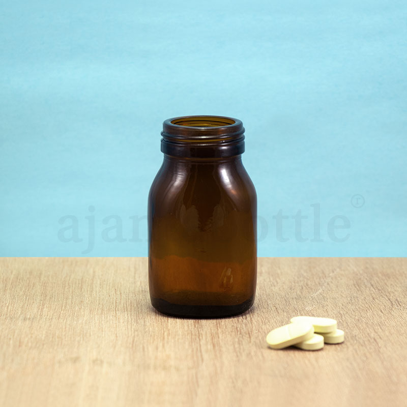 82 ml Oval (Pachnol) Amber Glass Bottle 38 mm ROPP Neck - Ajanta Bottle ...