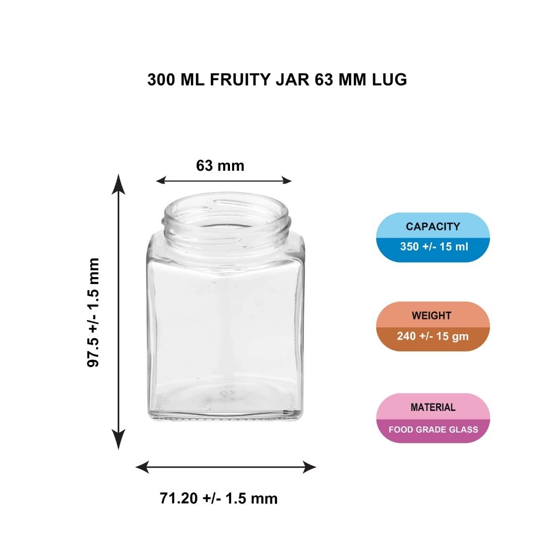 300 ml Fruity Glass Jar 63 mm Lug - Ajanta Bottle Pvt Ltd