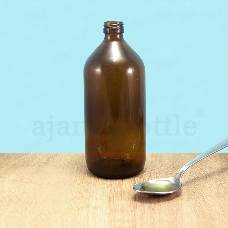 520 ml Round (G-42) Amber Glass Bottle 25 mm ROPP Neck - Ajanta Bottle ...