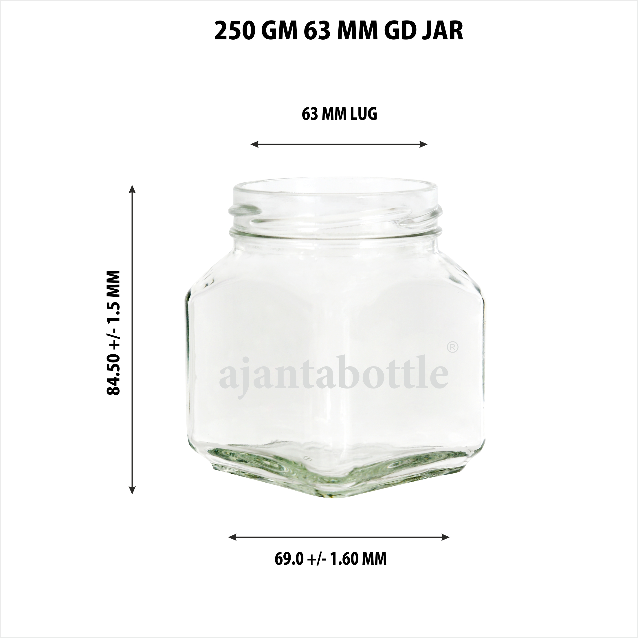 250 GM 63 MM GD JAR - Ajanta Bottle Pvt Ltd